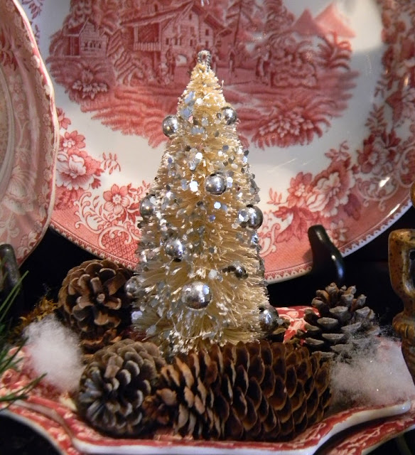 Red Transferware and Snowflakes Christmas Hutch, a Winner and ...