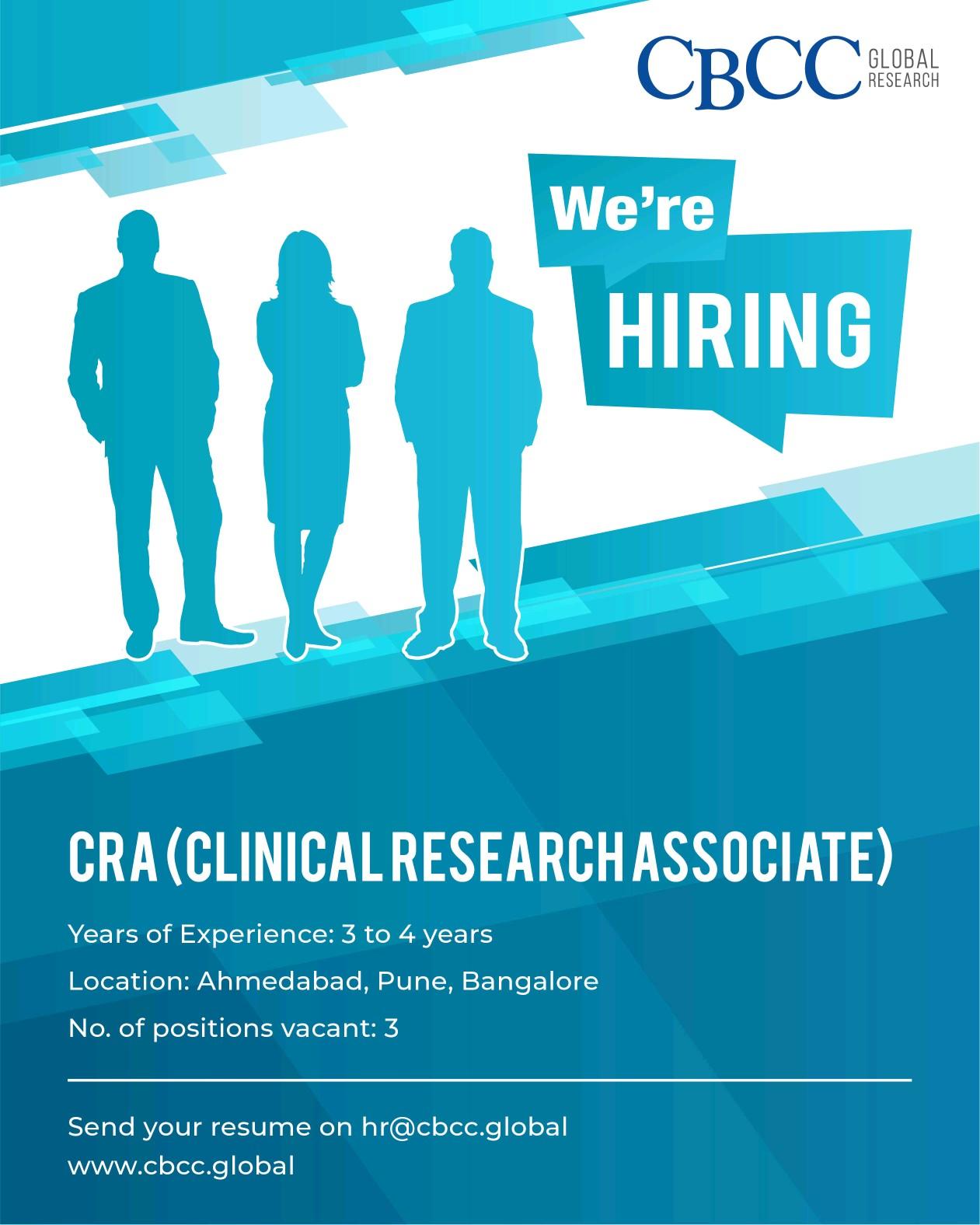 CBCC Global Research - Hiring CRA (Clinical Research Associates ...