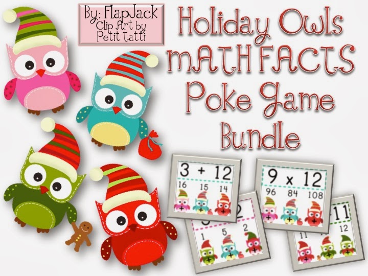 Holiday Christmas Owl Math Facts Bundle - FlapJack