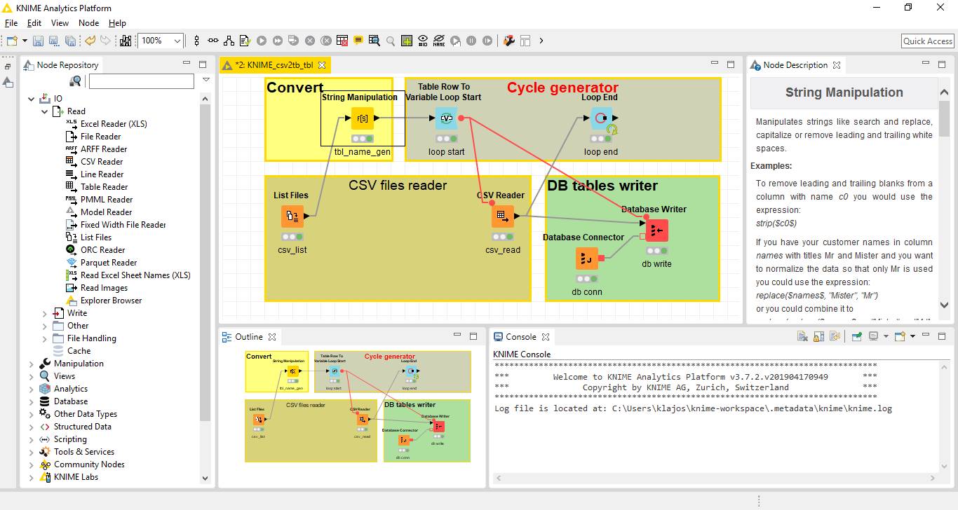 KNIME alapok : ETL funkció
