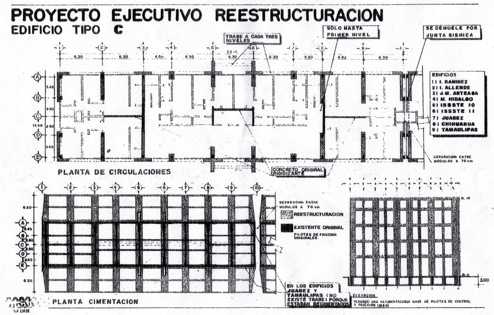 Vivir en Tlatelolco: Planos de los edificios de Tlatelolco: Tipo: A,B,C,K,L,M y N