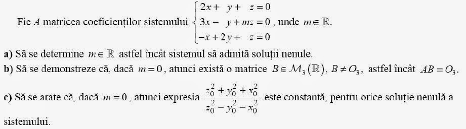 Probleme rezolvate de algebră - M1: Algebra - Sisteme de ecuatii liniare