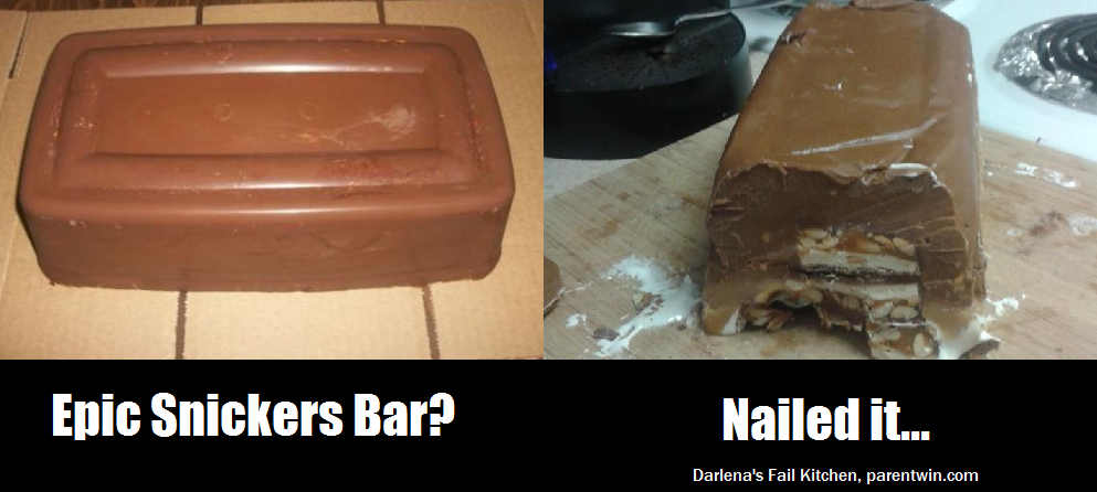 parentwin: Recipe: Epic Snickers Bar, Fail Kitchen