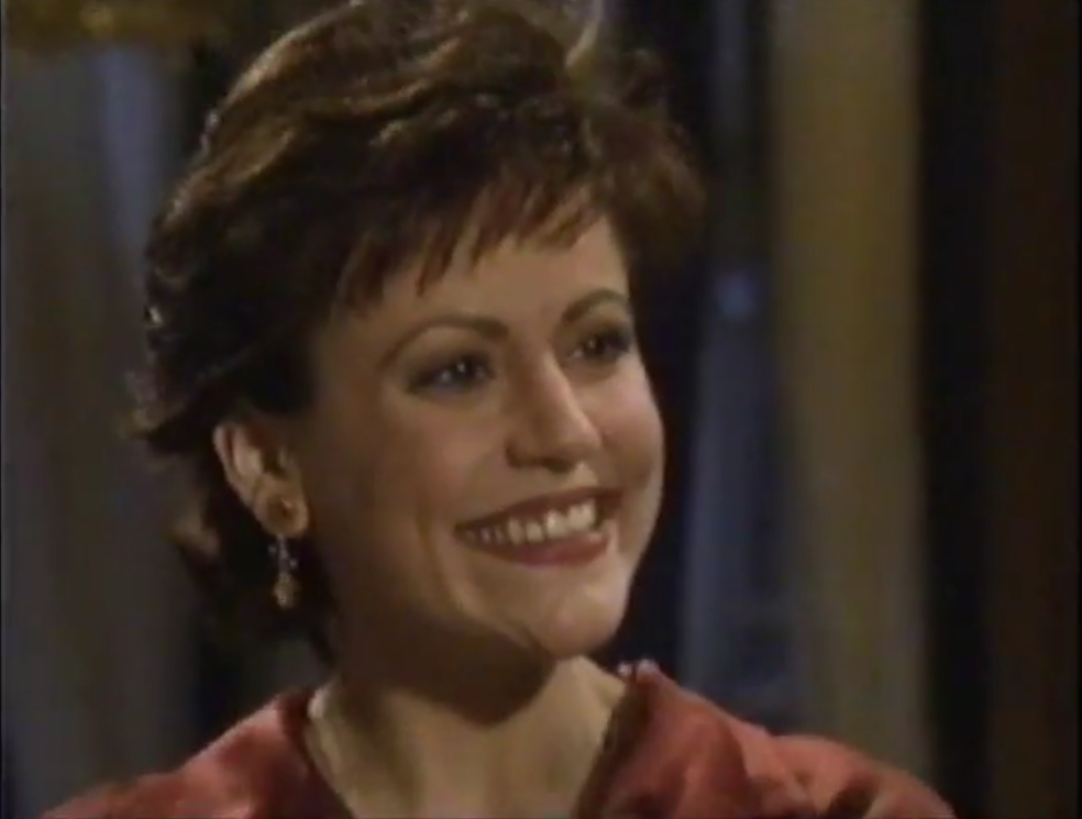 Ladies in Satin Blouses: Rosa Langschwadt Nevin - red satin blouse