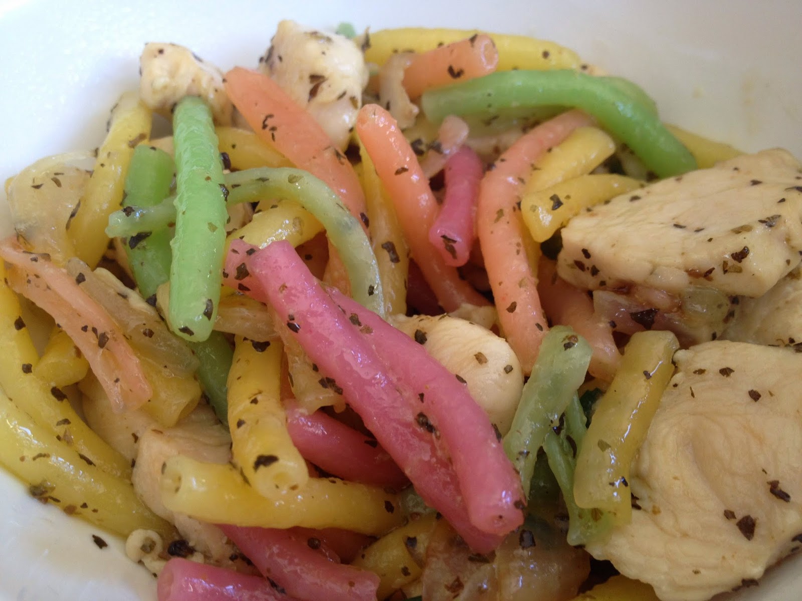 Rainbow Macaroni & Chicken Breast Nuggets