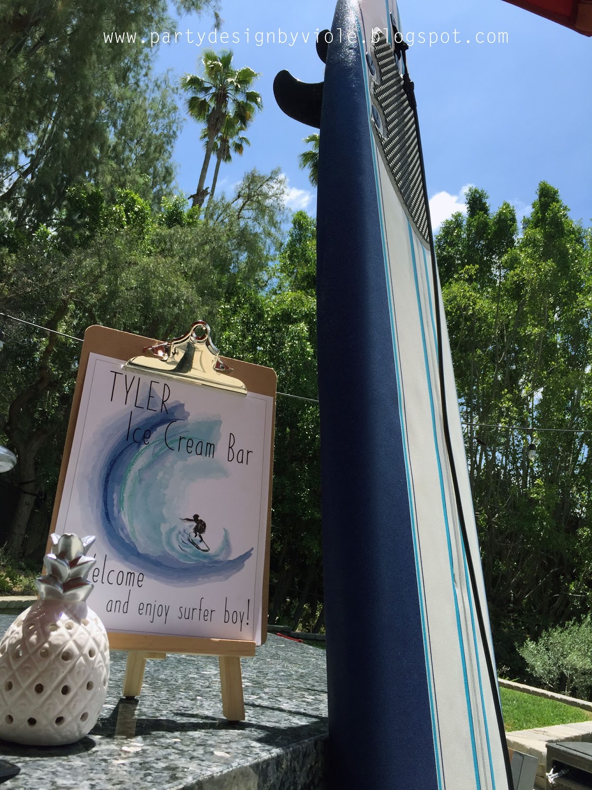 Ice Cream Bar "Surf theme Party" for Tyler