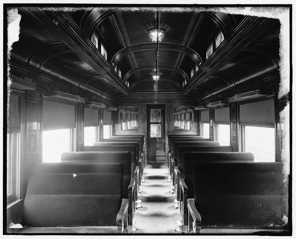 Car Interiors of Chicago and Alton Railroad, ca. 1900 ~ Vintage Everyday