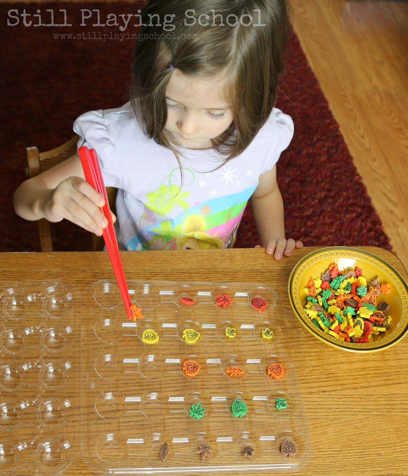 Fine Motor Autumn Leaves Sorting | Still Playing School