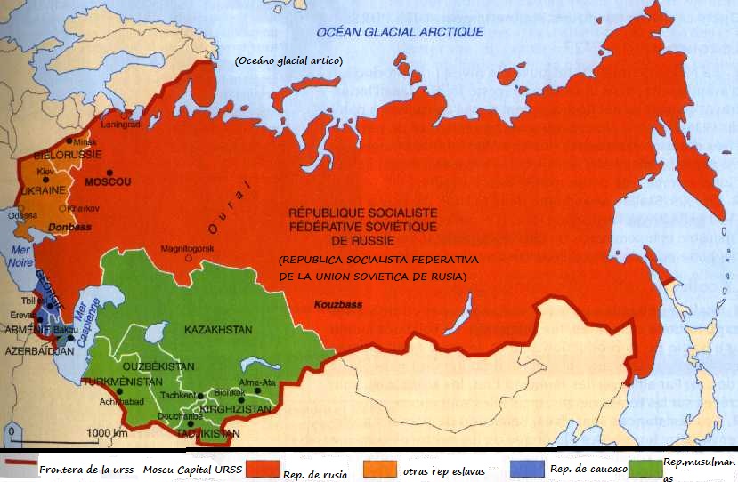 Guerra Fria: MAPA DE LA DISOLUCIÓN DE LA URSS