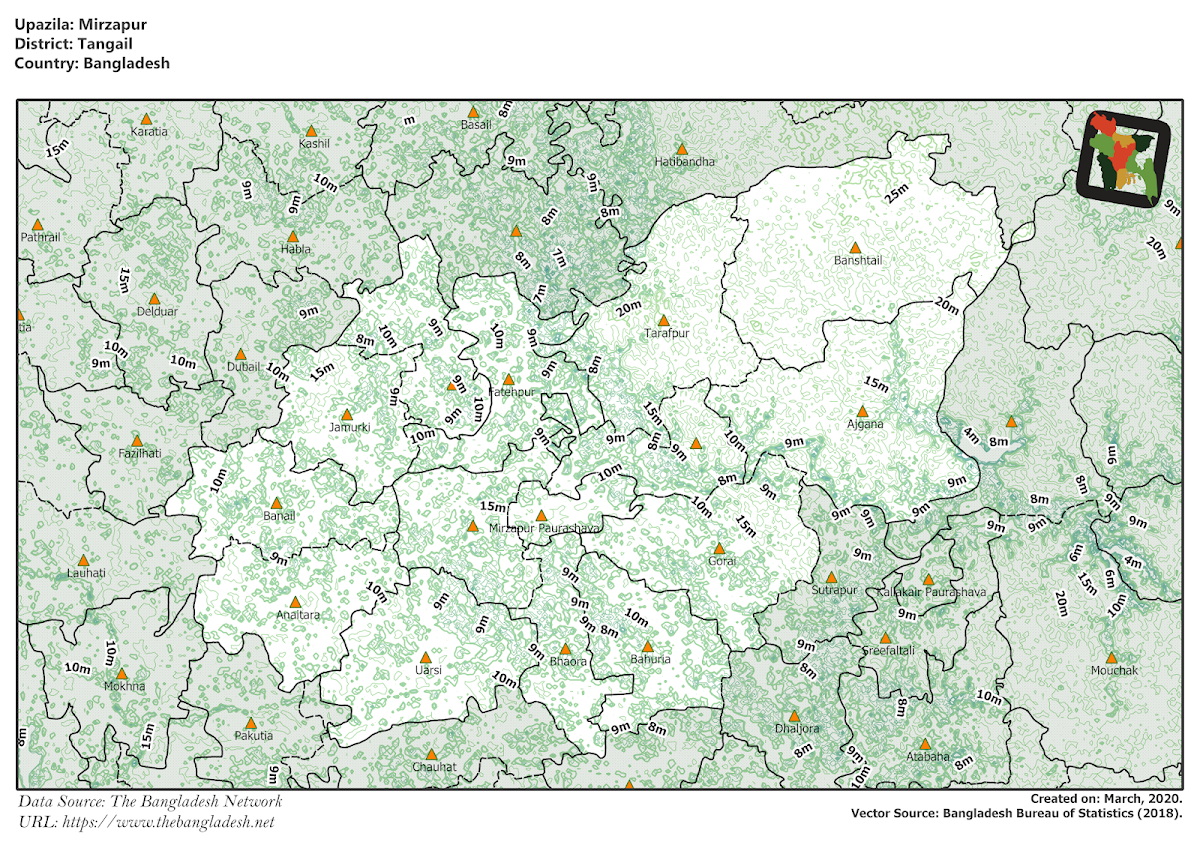 Mouza & Land Use Maps of Mirzapur Upazila, Tangail, Bangladesh ...