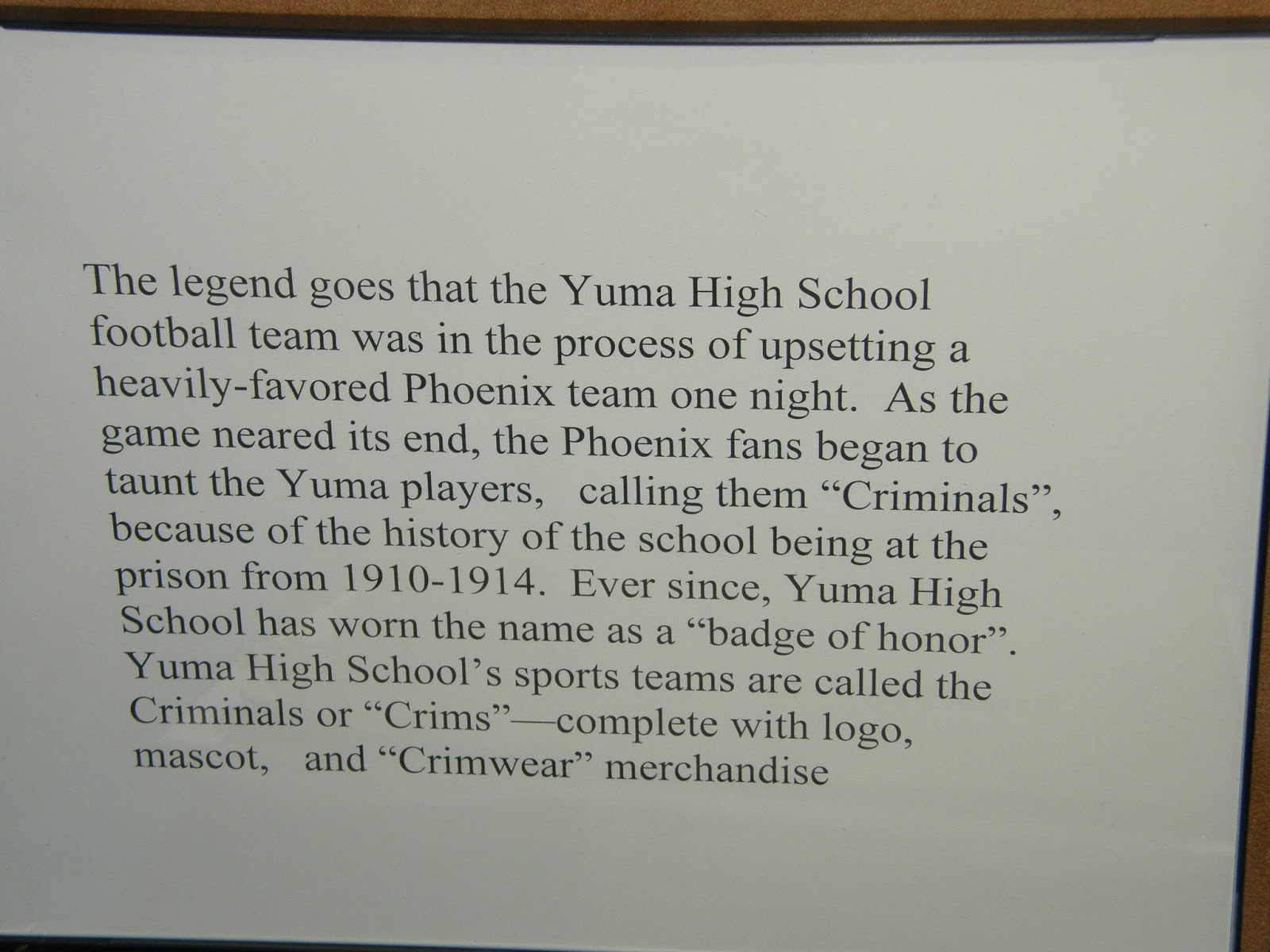 Ray and Cindy's RV Travels: Yuma Prison