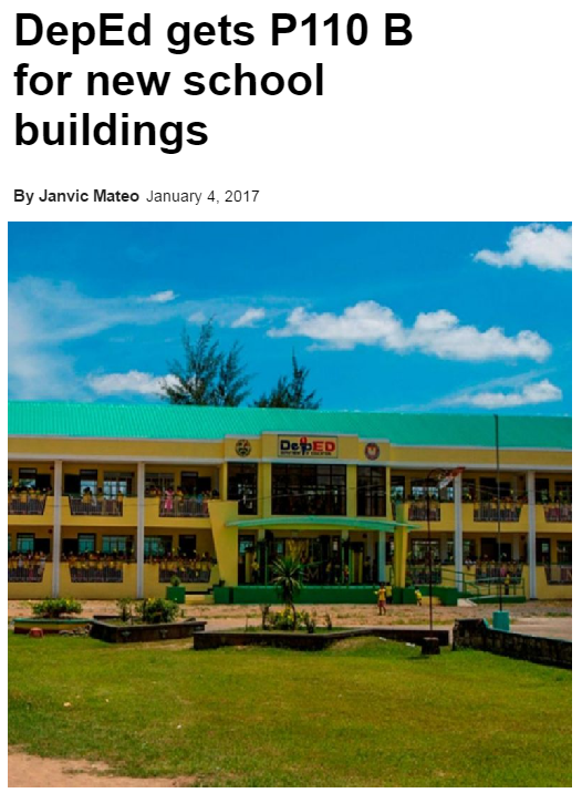 DepEd Will Be Building Classrooms