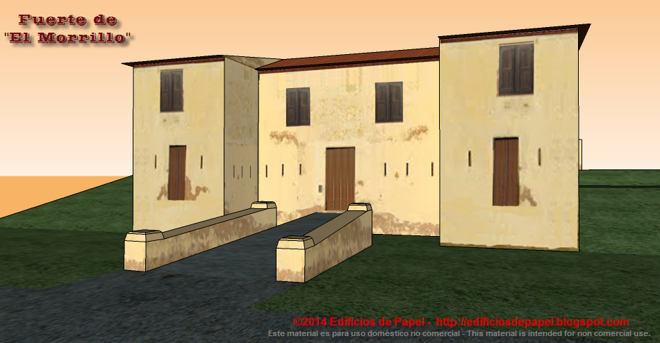 Maqueta de Papel 1541: Fuerte de "El Morrillo"-3.-Edificio Principal