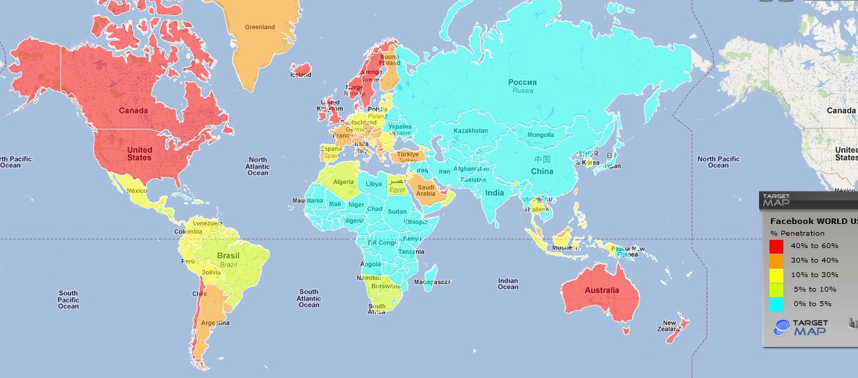 VJBrendan.com: FaceBook Users By Country