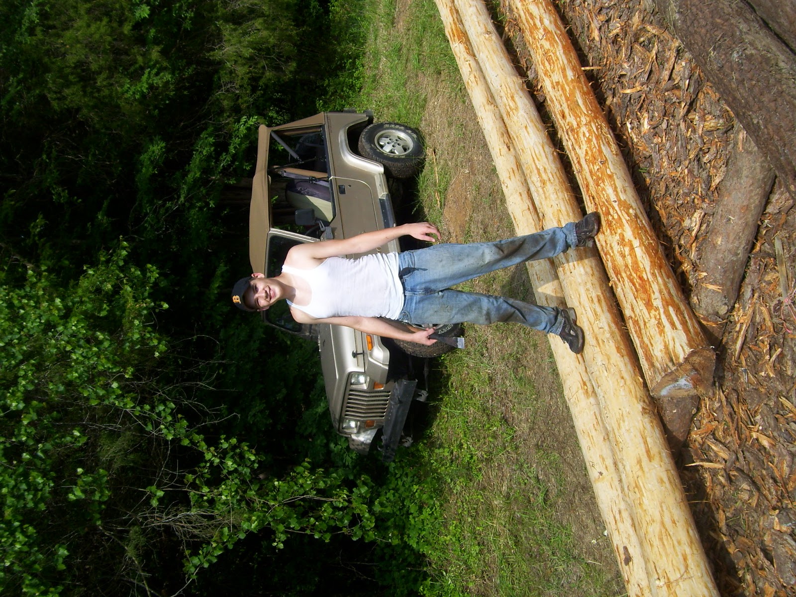 Building a butt and pass log cabin