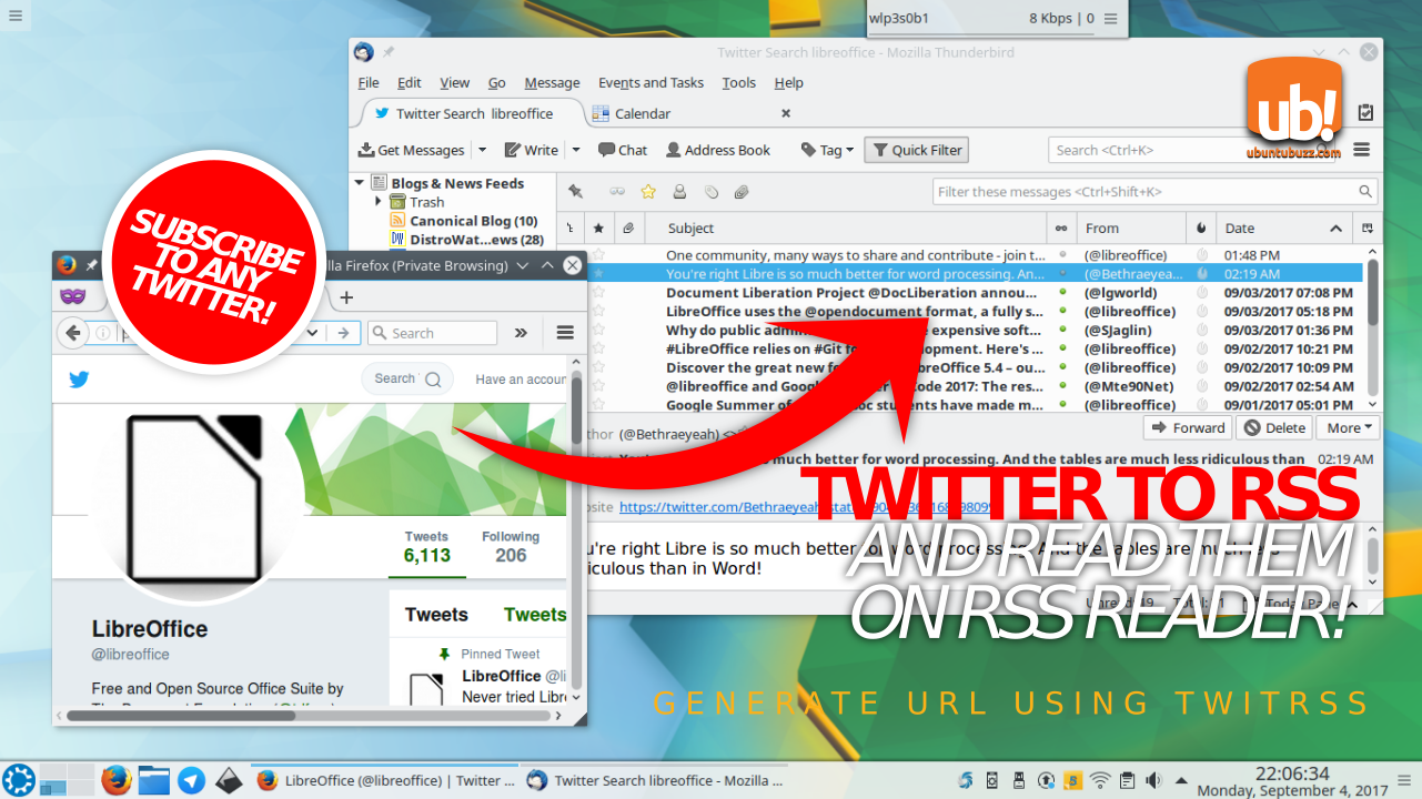 Twitter to RSS Feed, Subscribe using Thunderbird