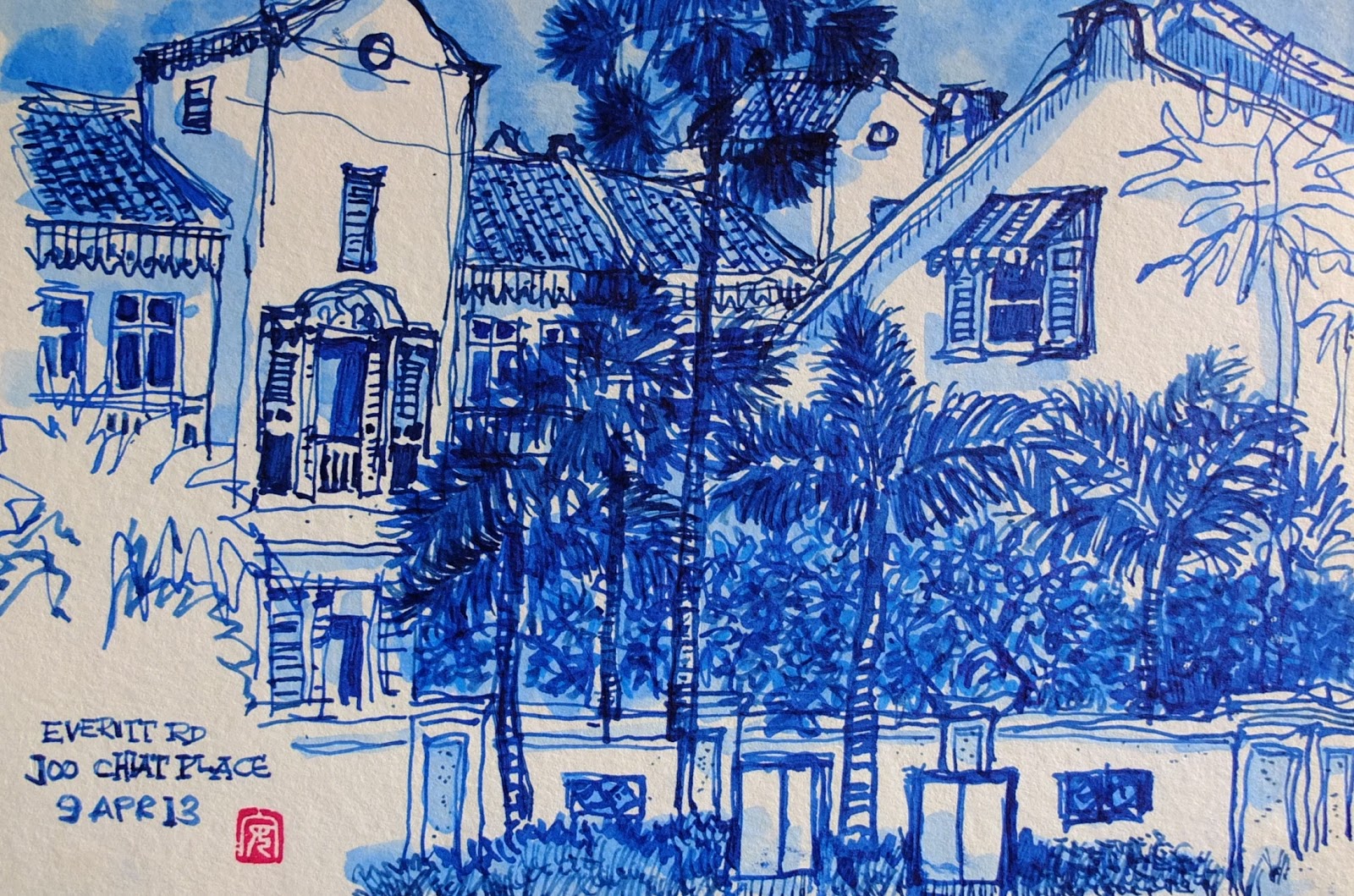 Francis THEO: Daler Rowney Blue Ink Sketches Series 1