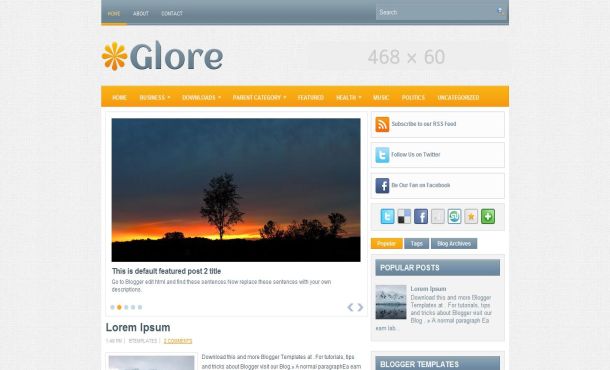 Free Blogger Magnolia Orange Template