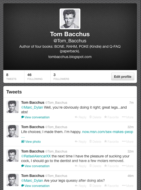 Tom Bacchus on the Vine: 2013