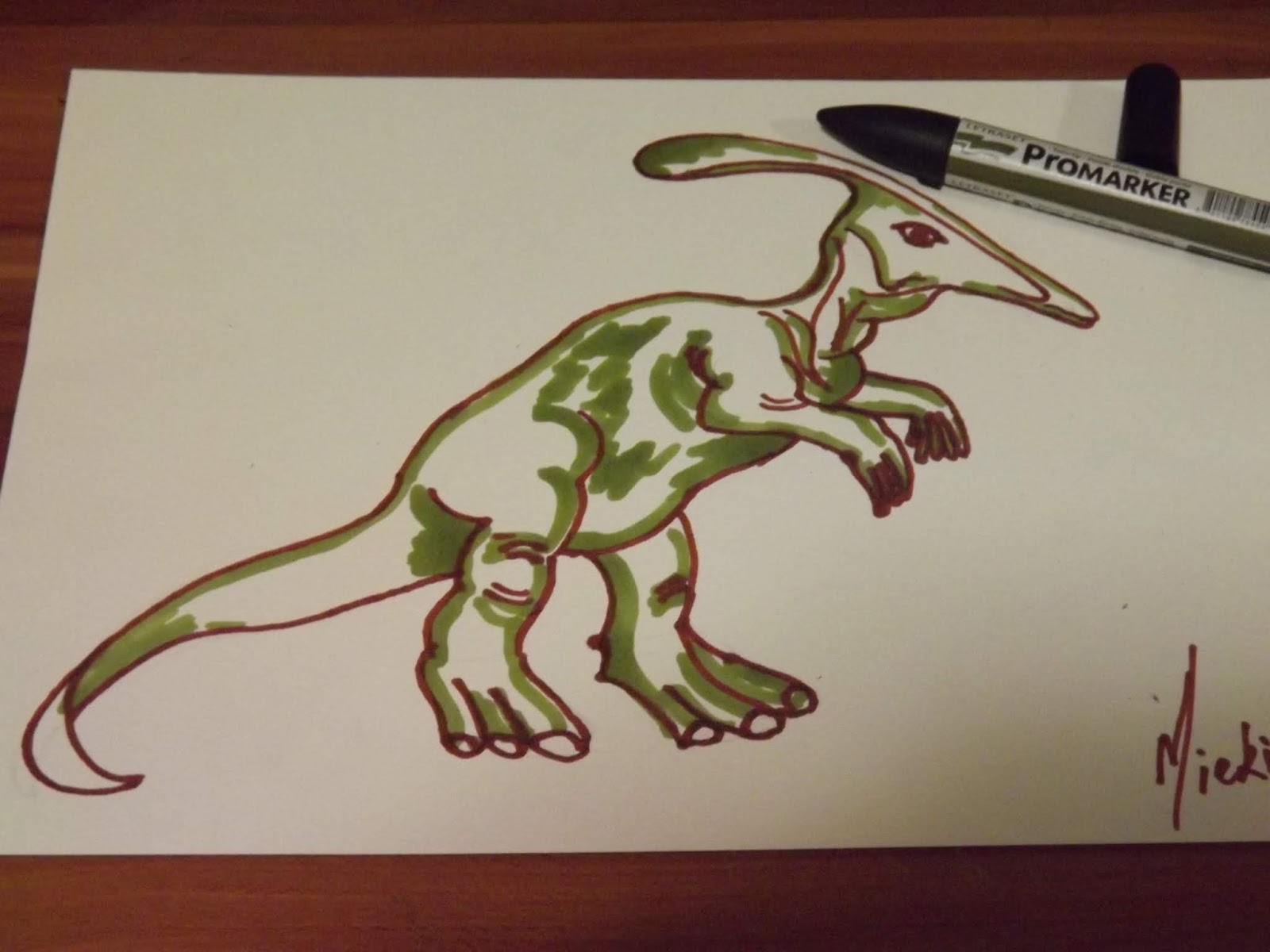 A Pretty Talent Blog: How to draw: A Parasaurolophus