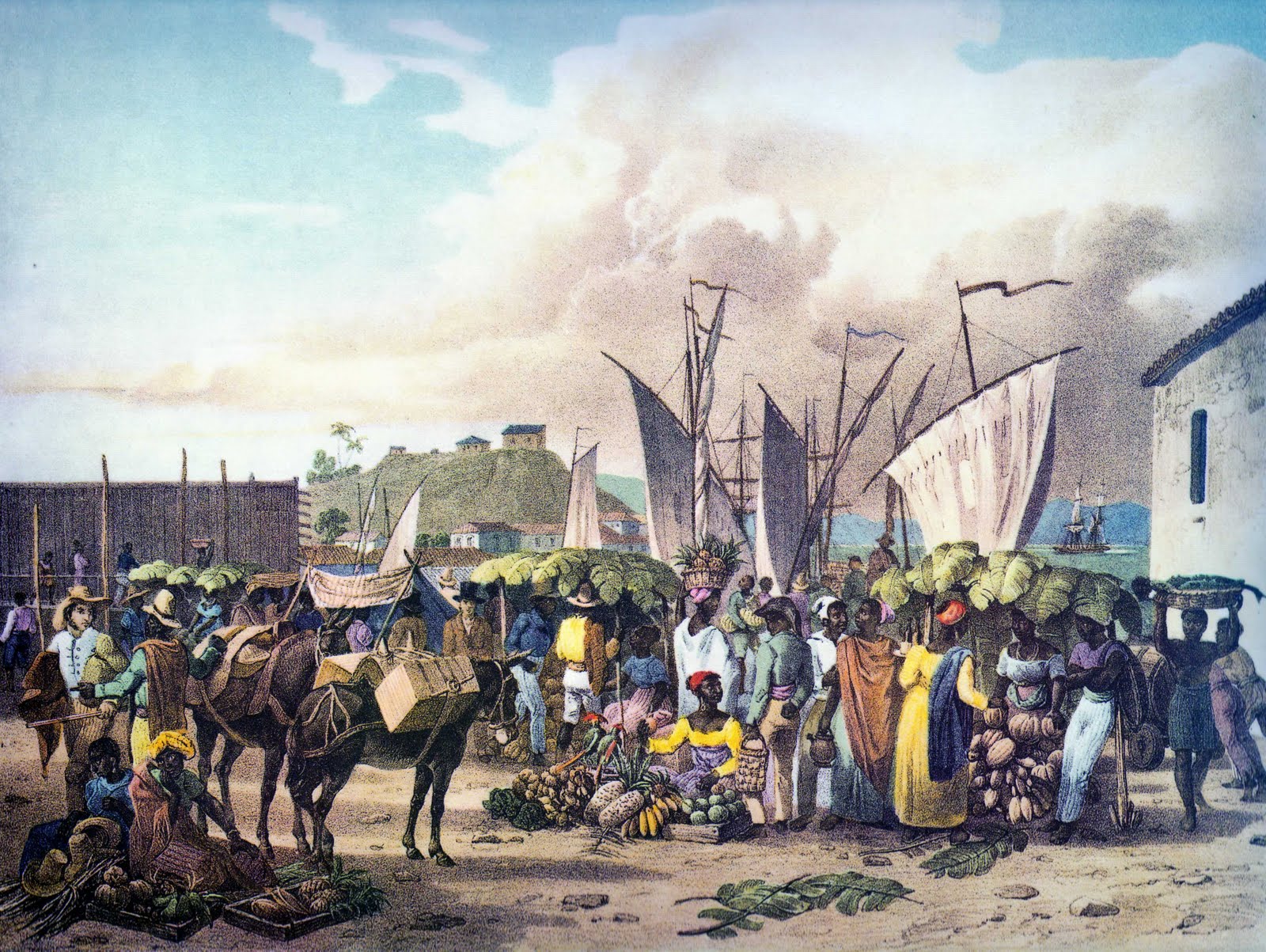 Pinturas Pitorescas: RUGENDAS, Johann Moritz. MARCHÉ SUR LA BRAÏA DOS ...