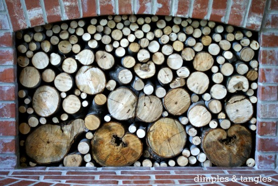 Lemons to Lemonade {Log Filled Fireplace} | Dimples and Tangles