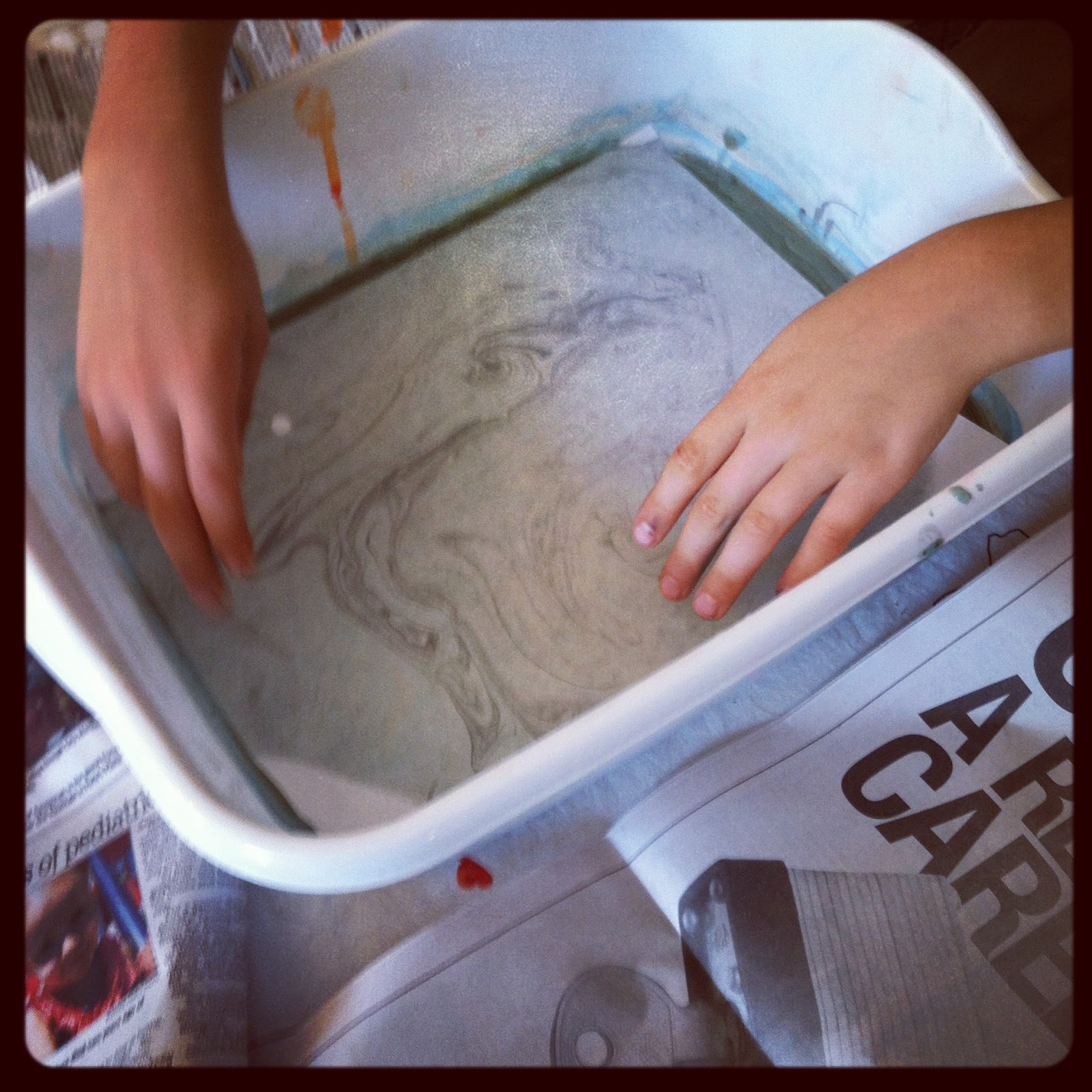 mamascout: {art lab} japanese paper marbling