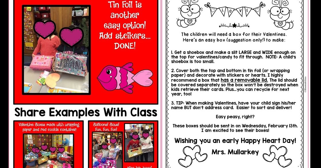 First Grade Bloomabilities: Thinking Ahead: Valentine Box Letter