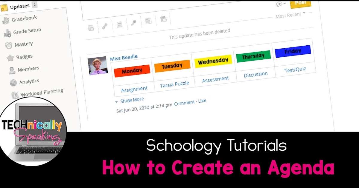 How to Create an Agenda in Schoology | Technically Speaking with Amy