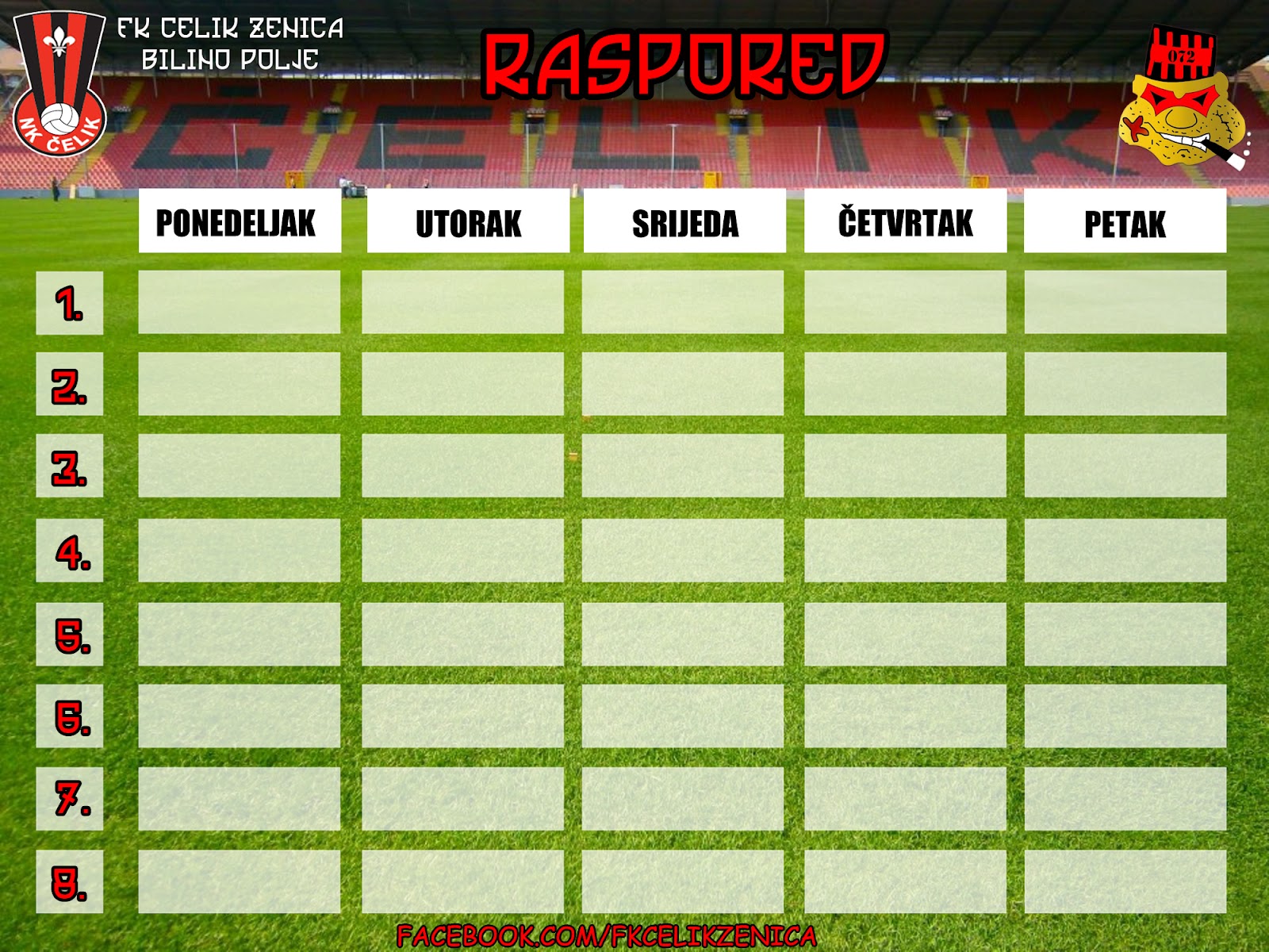 FK Čelik Zenica - Bilino polje: Besplatno preuzmite raspored sati za ...