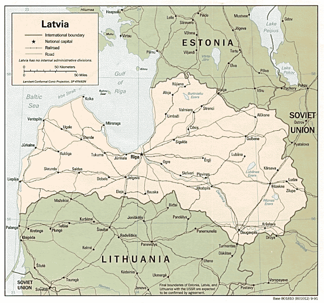 Latvia - Peta geografis Latvia - Geografia Total™