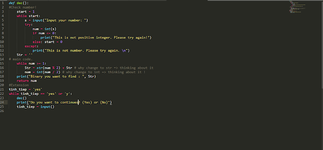 [Code]Chuyển đổi thập phân sang nhị phân và ngược lại bằng Python3 ~ Tự ...