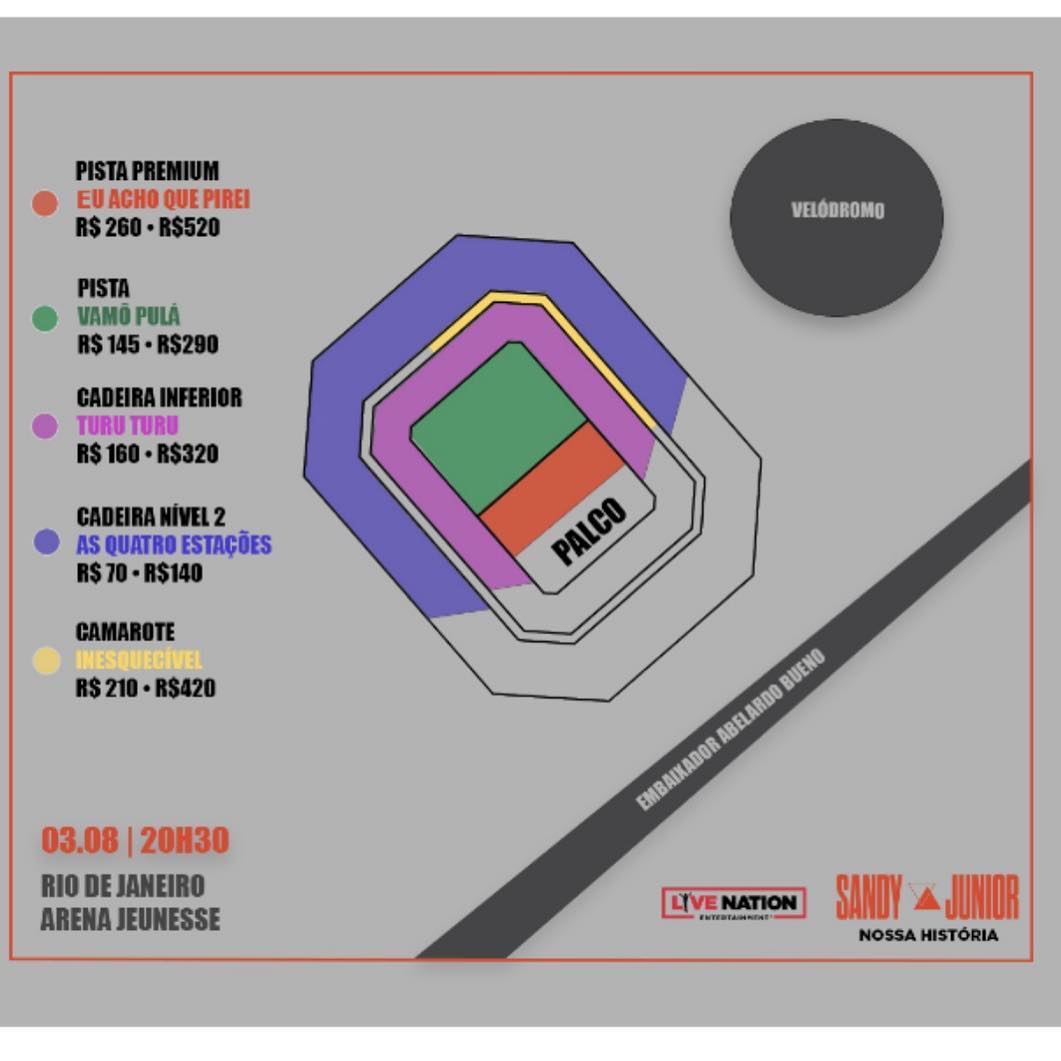 A Evolução da Espécie : Mapa do show no Rio de Janeiro. 🎟🎟