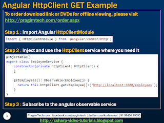 Sql server, .net and c# video tutorial: Angular httpclient get example - Slides