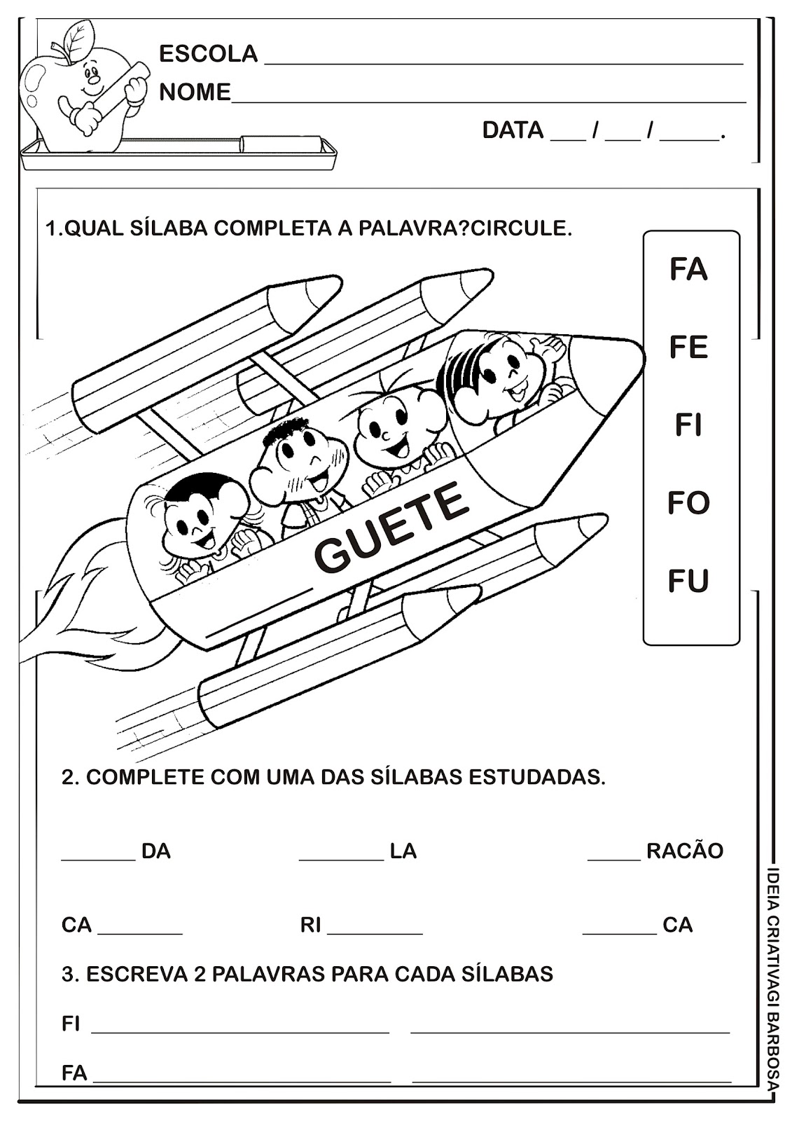 Atividade Da Letra F Para Educação Infantil - NAZAEDU