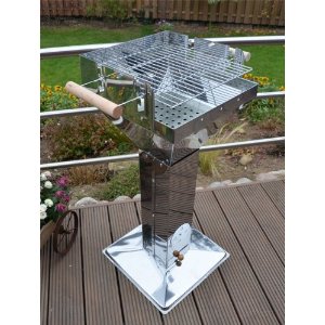 Garten Grillen: Holzkohle Trichtergrill Edelstahl