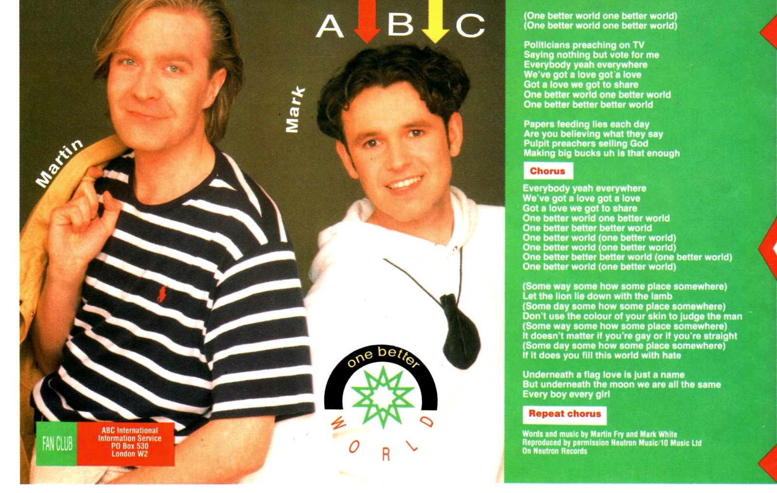 Lansure's Music Paraphernalia: ABC | MARTIN FRY | Press Kits | Memorabilia
