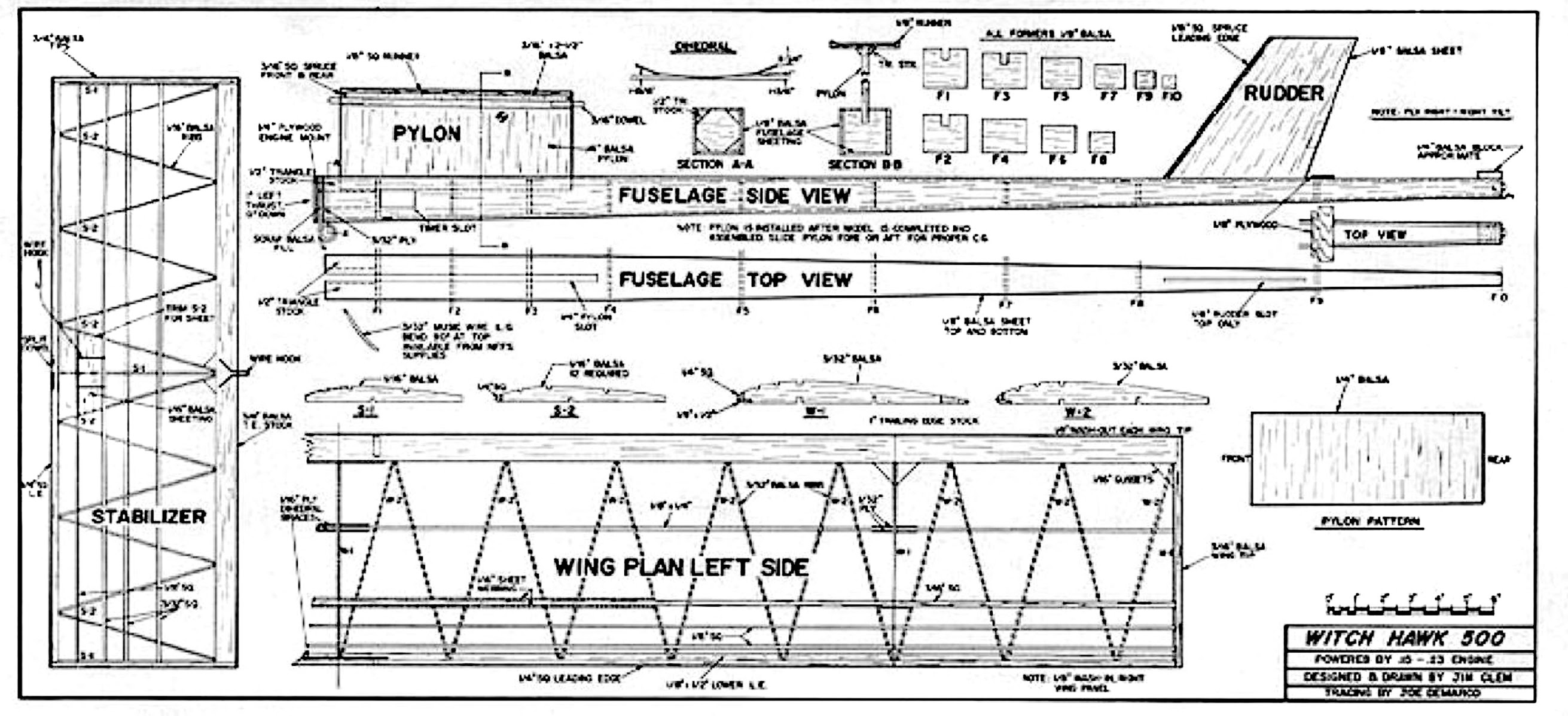 Volar Libremente - Free Flight Models Airplanes: WITCH HAWK 500 de Jim Clem