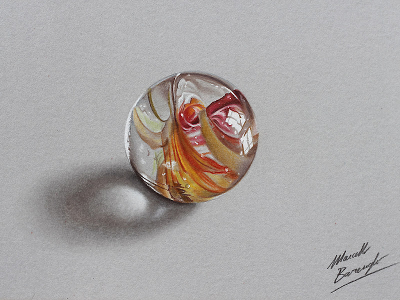 Marble ball drawing - Marcello Barenghi