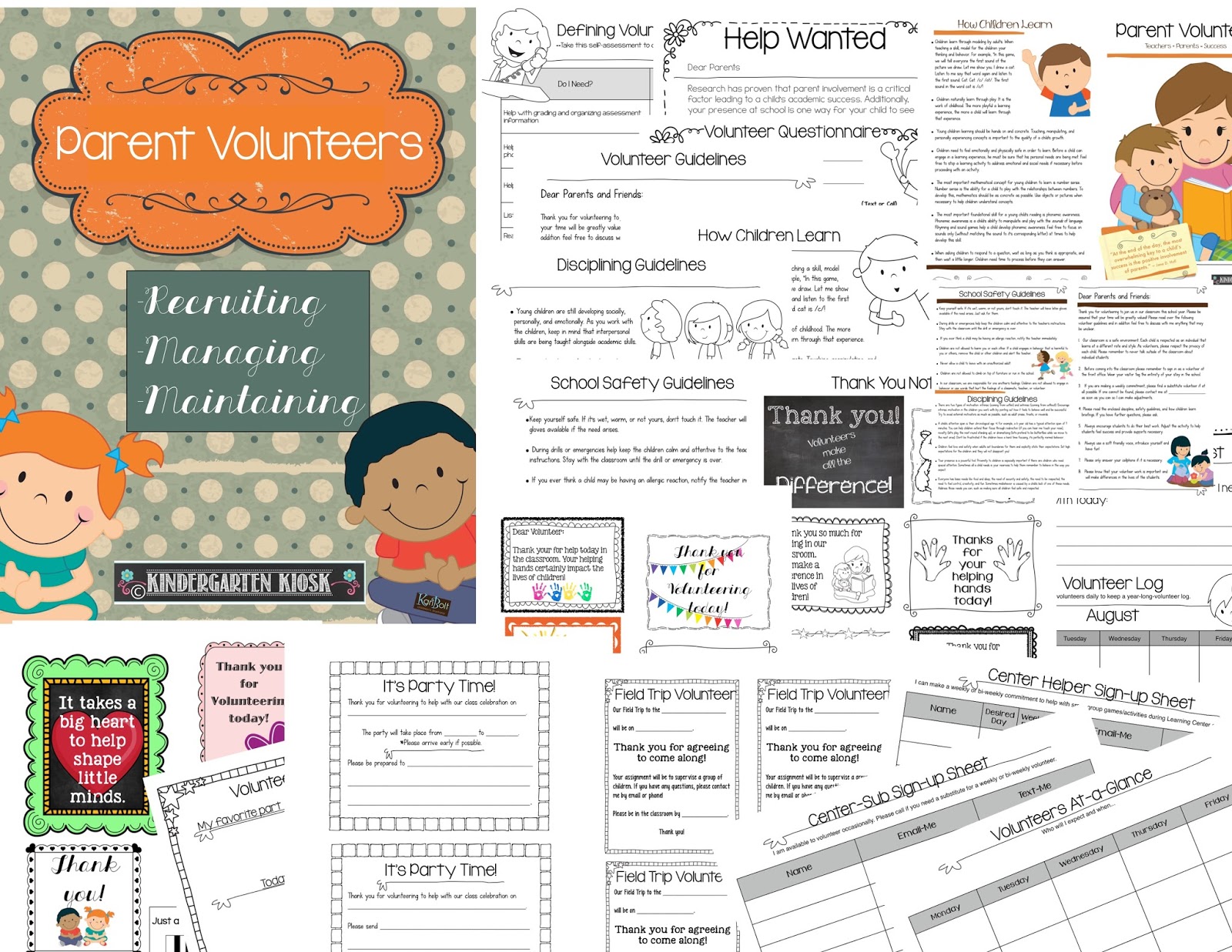 Kindergarten Kiosk: Parent Volunteers: Recruiting, Managing, Maintaining