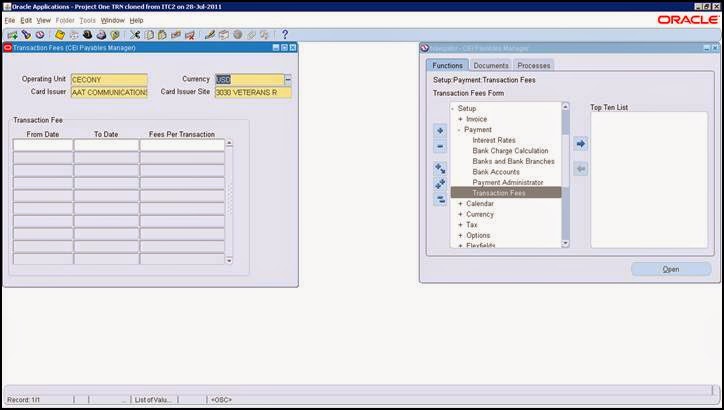 Oracle Applications: Oracle R12 Account Payables Screen Shots