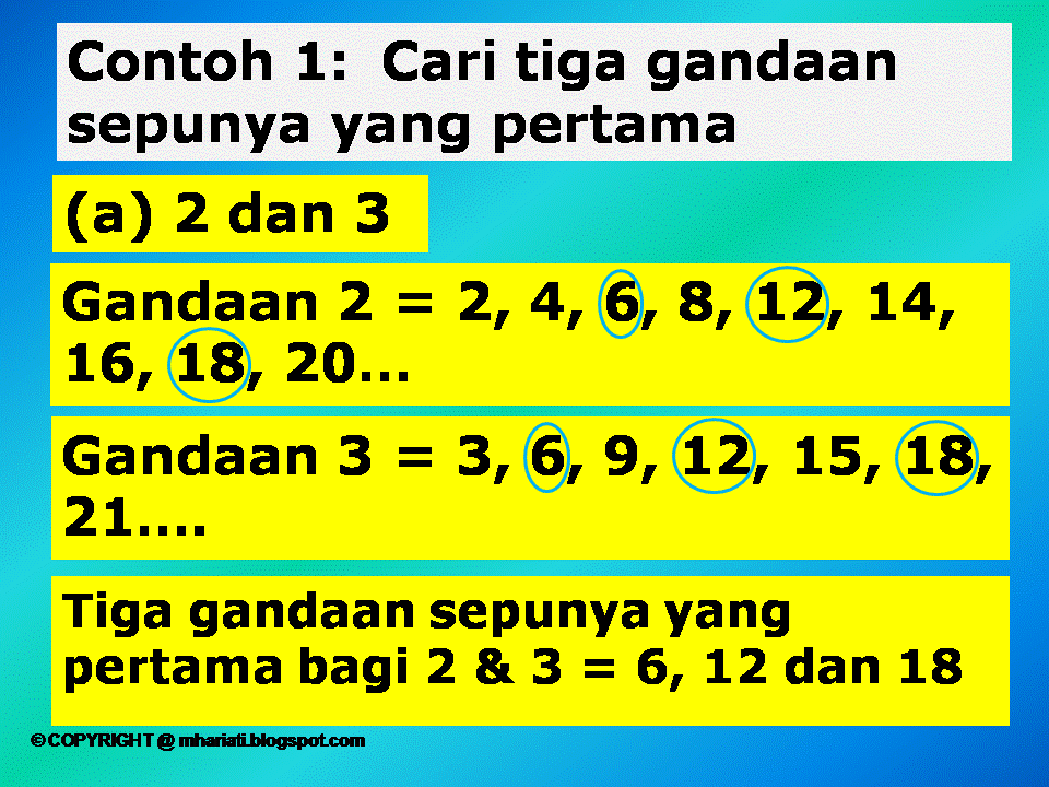 TIP BELAJAR MATEMATIK (TIPS FOR LEARNING MATHEMATICS): GANDAAN SEPUNYA