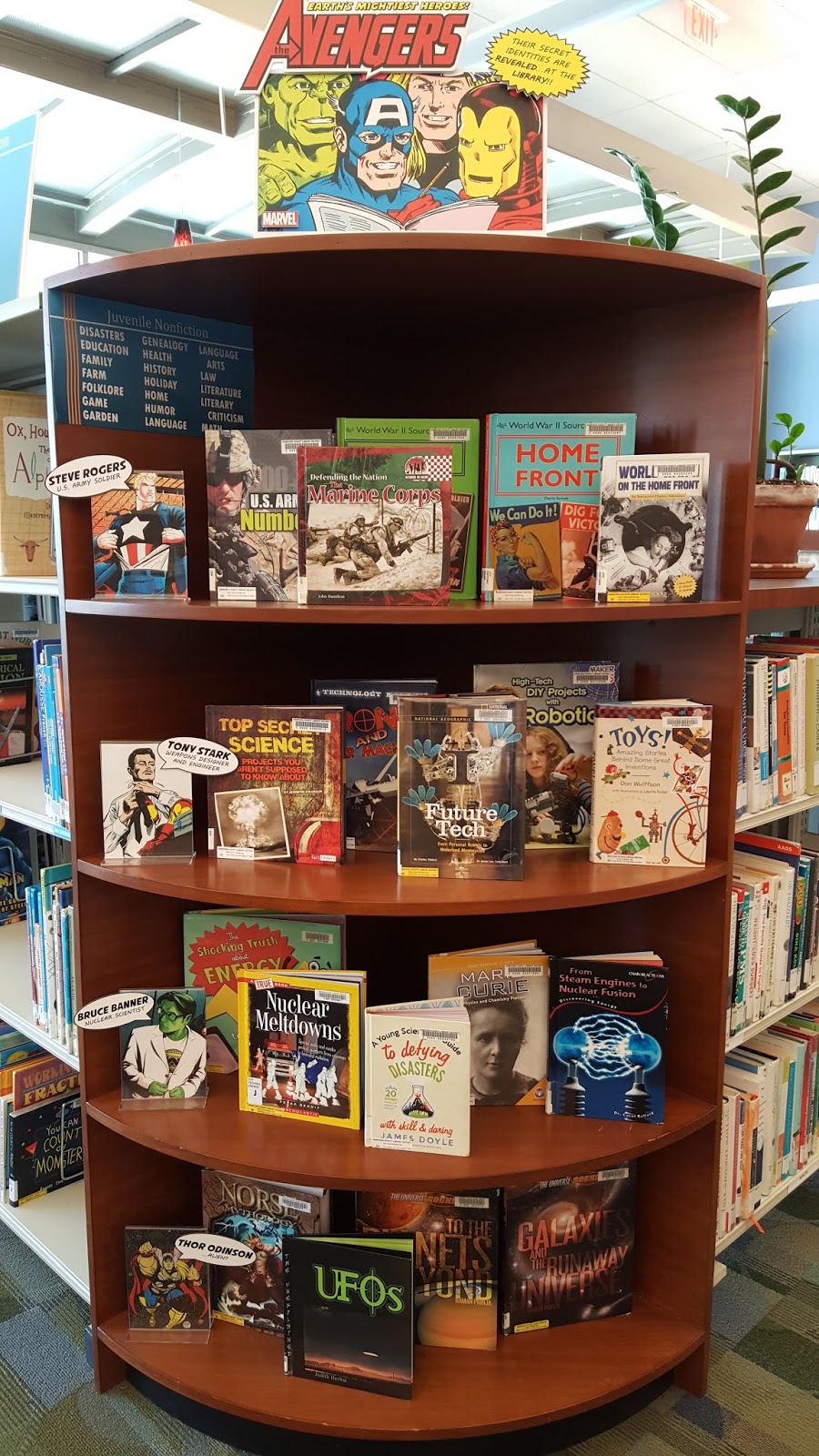 Literary Hoots: The Avengers! Summer Reading Library Display