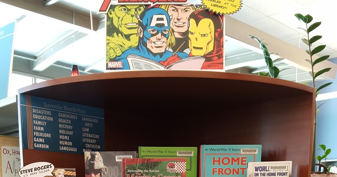 Literary Hoots: The Avengers! Summer Reading Library Display