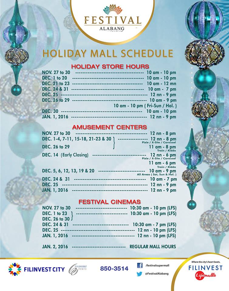 Manila Shopper: Major Malls, Supermarkets & Theme Parks Holiday 2015 ...