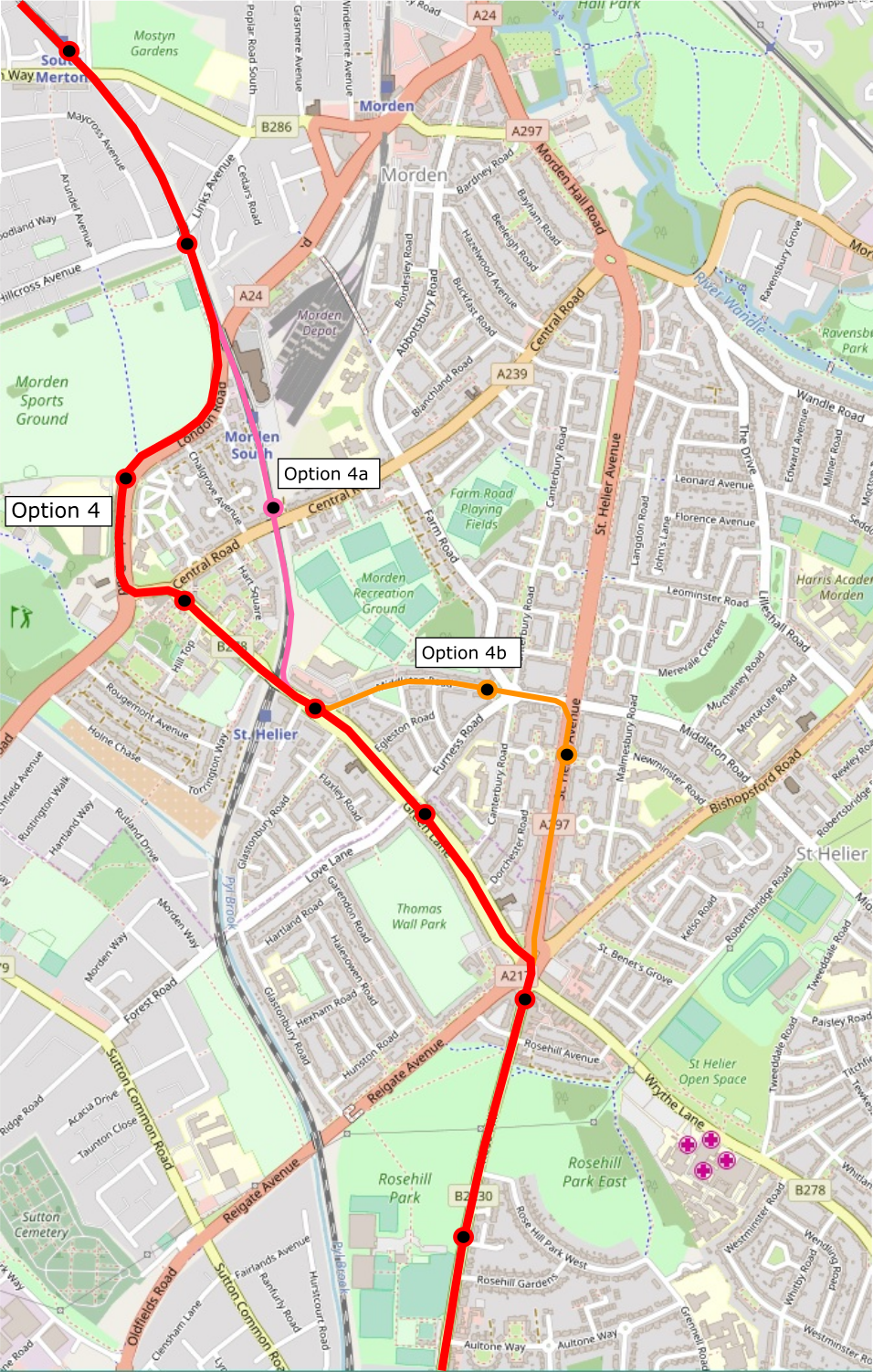 UK Rail: Sutton Link tram - Option 4