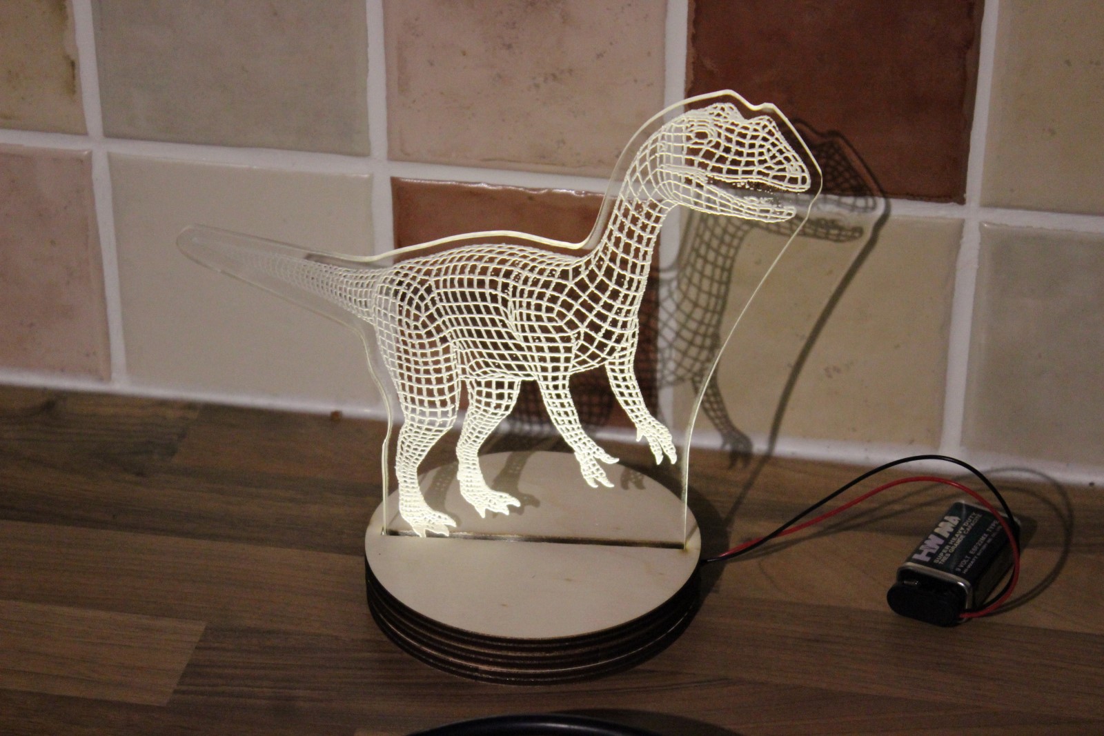 Wireframe Dinosaur Lamp