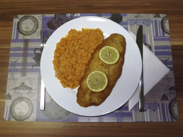 Receitas e Sabores #3 - Filetes de pescada panados com arroz de tomate ...