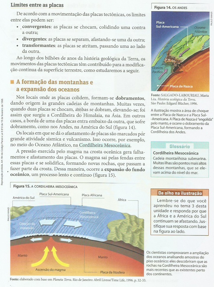 GEOGRAFIA - 6ºANO: AS PLACAS TECTÔNICAS EM MOVIMENTOS