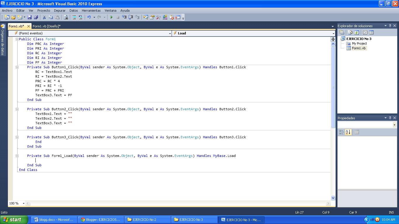 EJERCICIOS EN WINDOWS FORMS